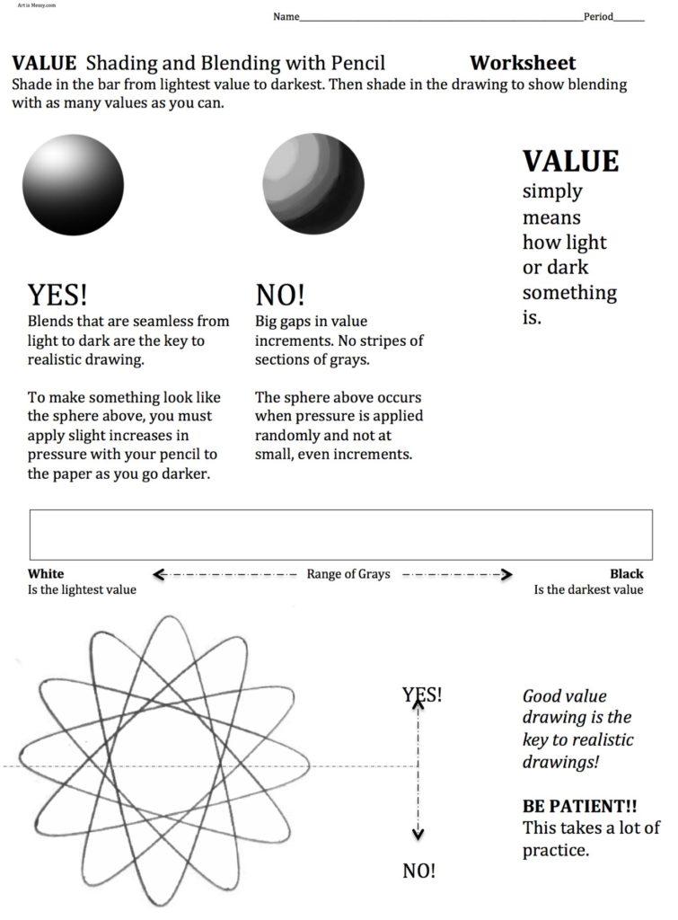 Worksheet: How to Render Value in Pencil - Art Lesson Plans